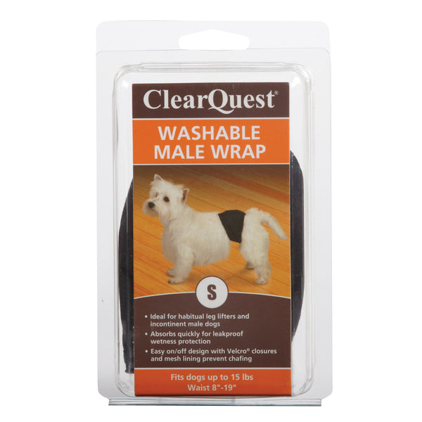 Clear Quest Washable Male Wrap Small Black – Petsense