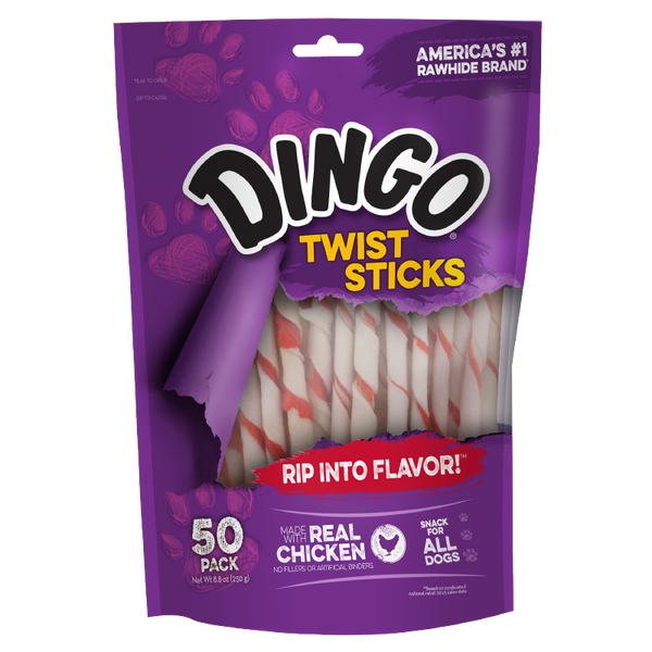 Dingo Twist Sticks Chicken 50pk – Petsense