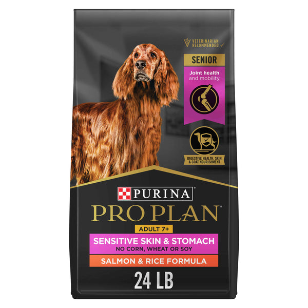 Purina Pro Plan Sensitive Skin and Stomach Dry Dog Food Senior Adult 7 ...
