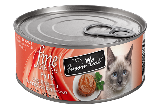 Fussie Cat Fine Dining Pate Sardine with Chicken Entree Wet Cat Food ...