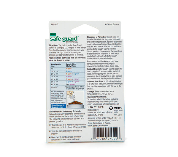 Safe-Guard Canine Dewormer 2 GM – Petsense