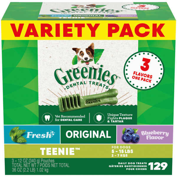 Greenies Dental Chews Flavored with Spearmint and Blueberry Dog Treats ...